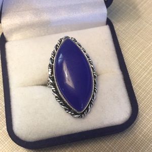 Jewelry | Astonishing Blue Agate Artisan Ring | Poshmark
